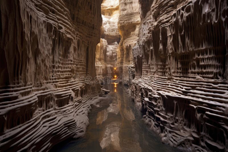 A Maze Carved into the Walls of a Limestone Cave Stock Image - Image of ...