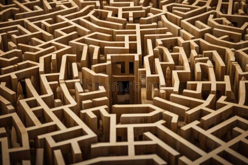 A Maze with a Central Door, Often Used As a Symbol or Obstacle Stock ...