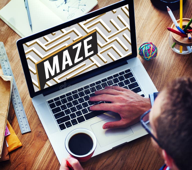 Maze Challenge Confusion Direction Exit Path Concept Stock Image ...