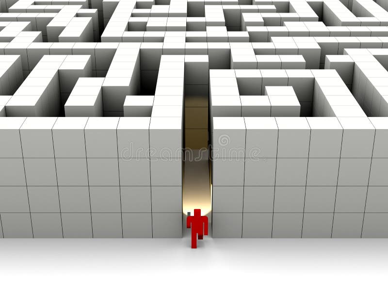 Maze and character stock illustration. Illustration of idea - 160148756