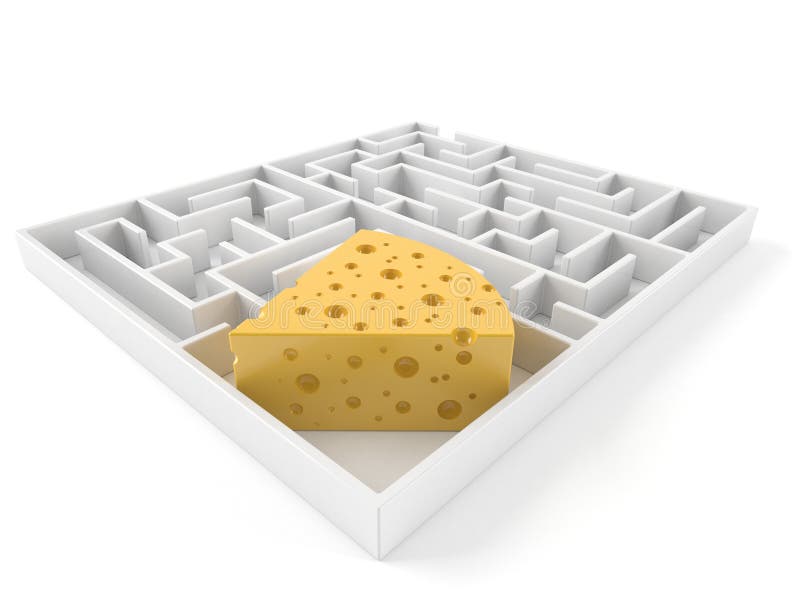 Maze with cheese stock illustration. Illustration of direction - 107175863