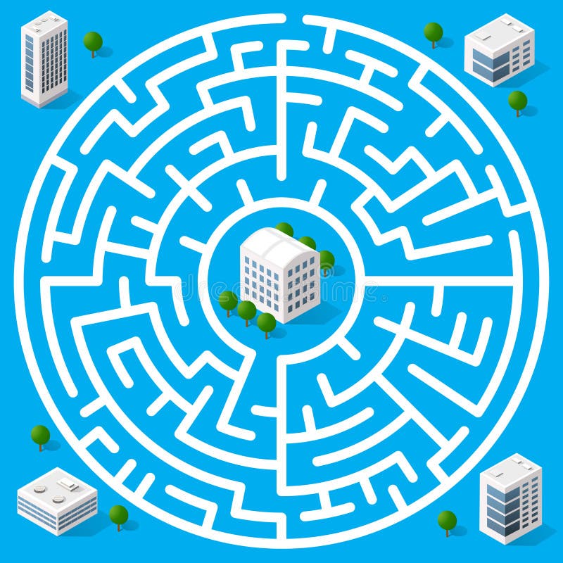 Maze City Vector Illustration for Games Design Stock Vector ...