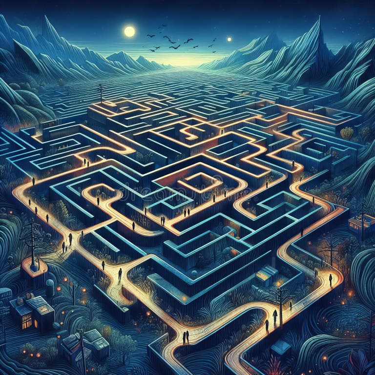 108 1. Maze - a Complex Network of Paths or Passages Designd As Stock Image - Image of item ...