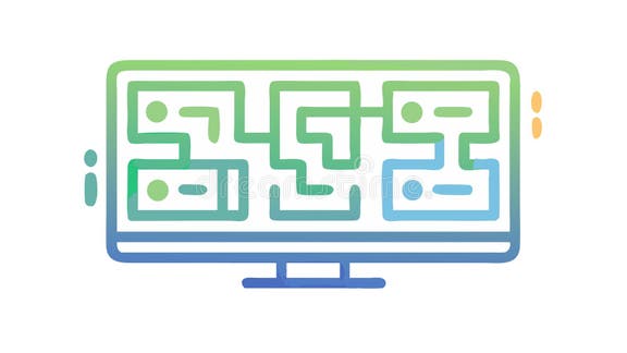 Maze on Computer Screen, Problem Solving, Vector Design Generative AI ...