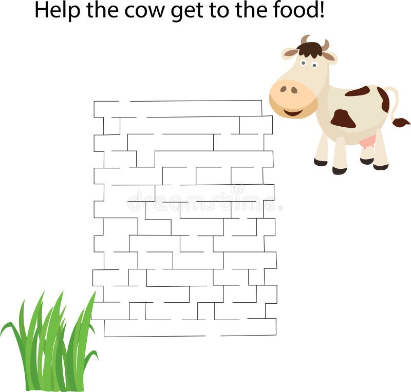 29 maze_cow_grass stock illustration. Illustration of game - 275944254