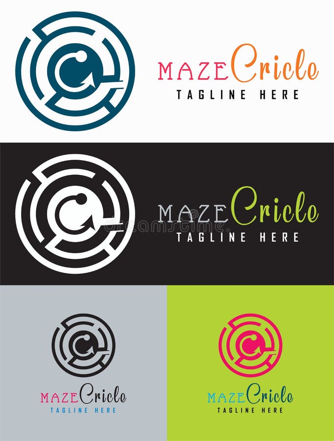 Maze Cricle Logo Icon Vector Template Elements Stock Vector ...