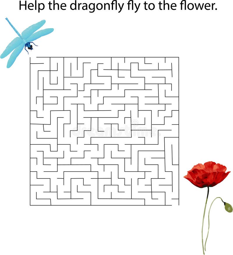 43 maze dragonfly stock illustration. Illustration of game - 279307317