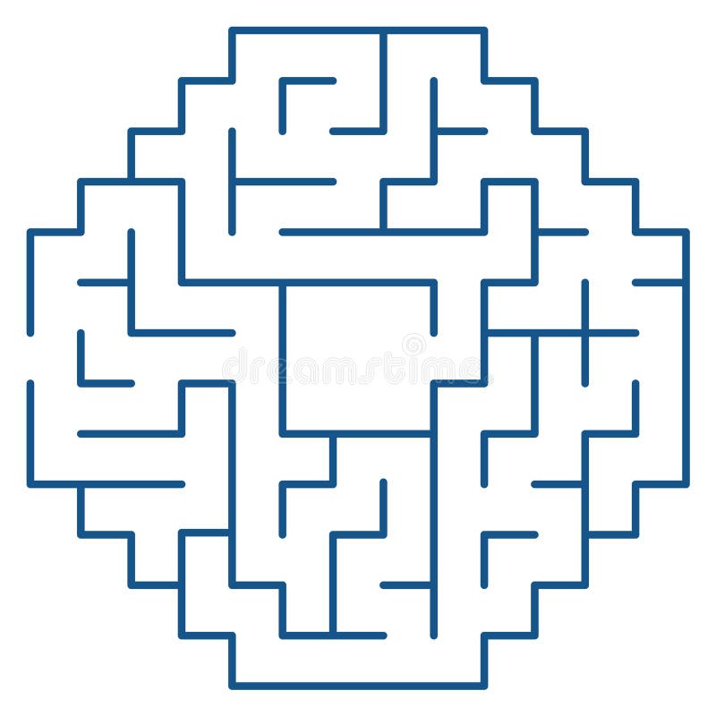 A Maze is Drawn in Blue with a White Square in the Middle Stock Vector ...