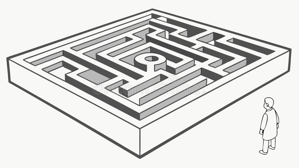 Maze with Exit, Path Finding Illustration Vector Design Generative AI ...