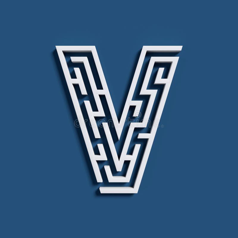 Maze font letter V stock illustration. Illustration of background ...