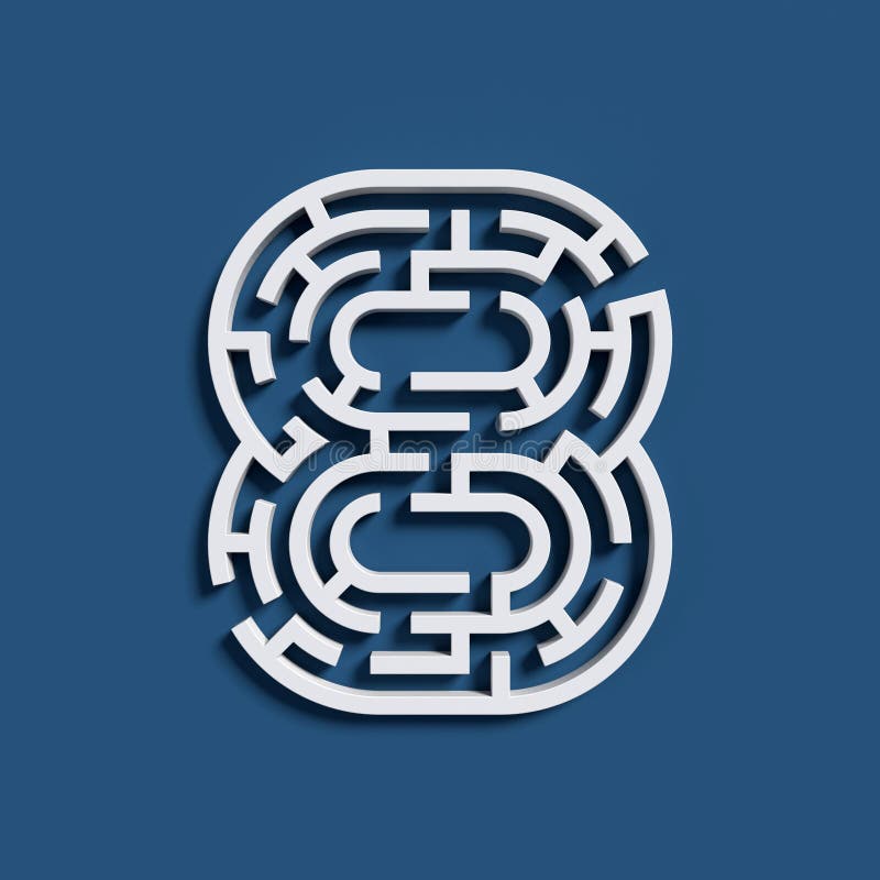 Maze font number 8 stock illustration. Illustration of puzzle - 205549737
