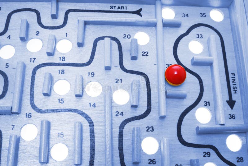 Maze Game stock photo. Image of solution, teaser, ball - 6641036