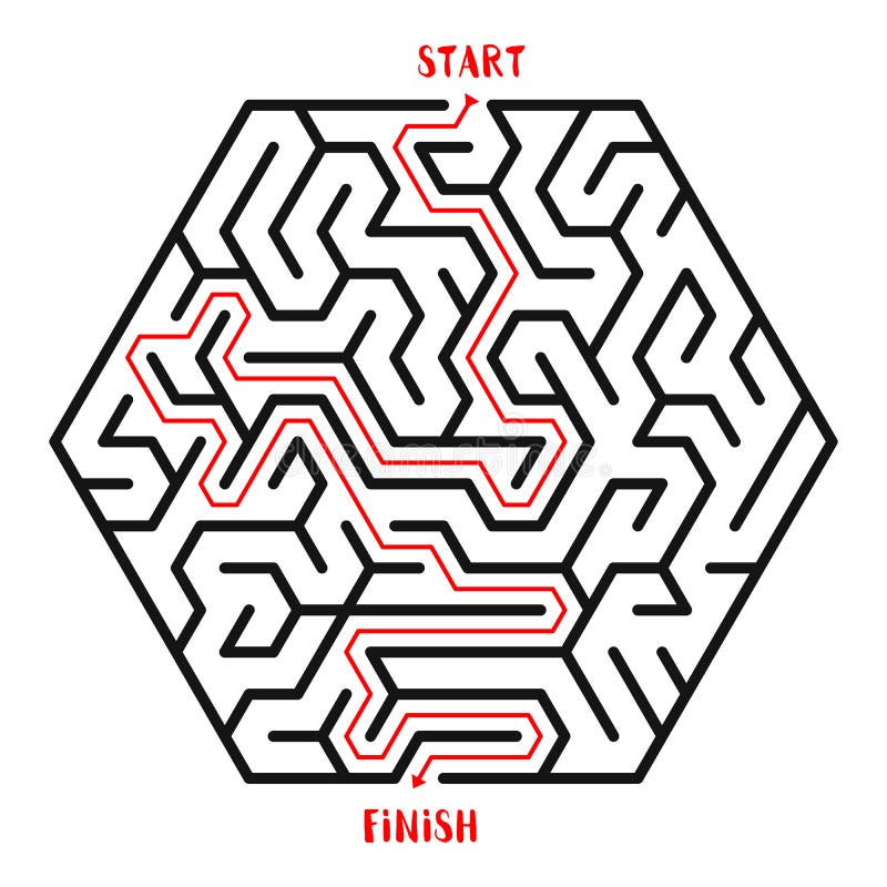 Maze Game Background. Labyrinth with Entry and Exit Stock Vector ...