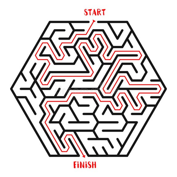 Hexagon Labyrinth Stock Illustrations – 8,547 Hexagon Labyrinth Stock ...