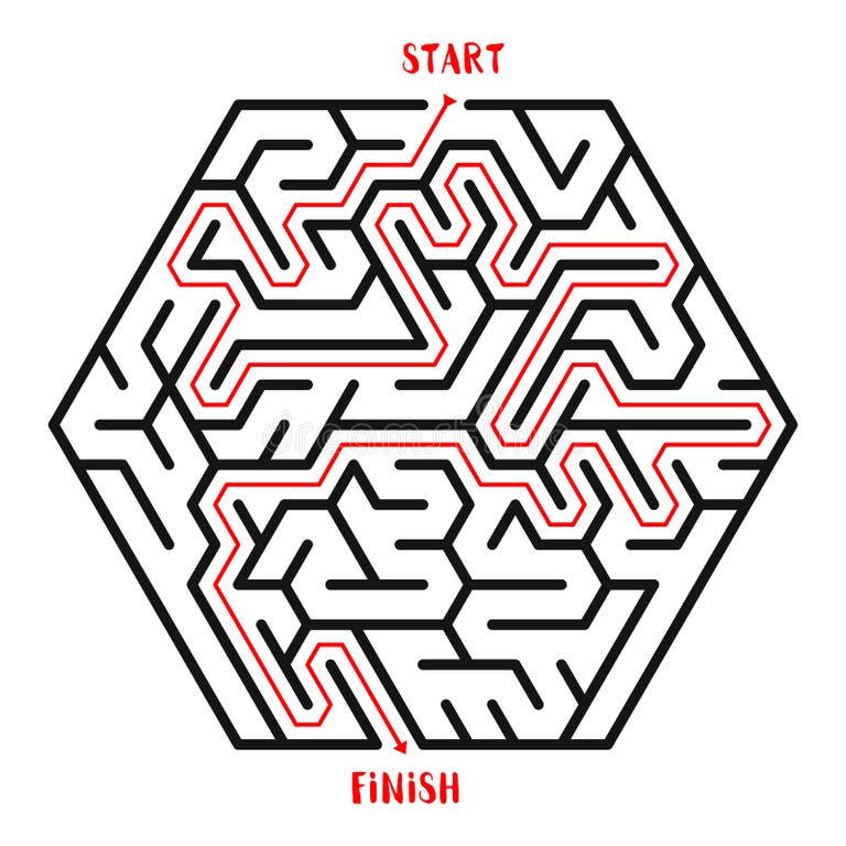 Hexagon Labyrinth Stock Illustrations – 8,547 Hexagon Labyrinth Stock ...