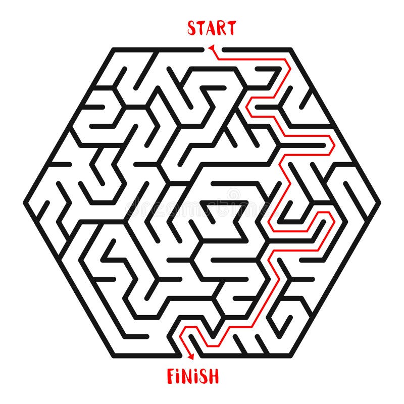 Maze Game Background. Labyrinth with Entry and Exit Stock Vector ...