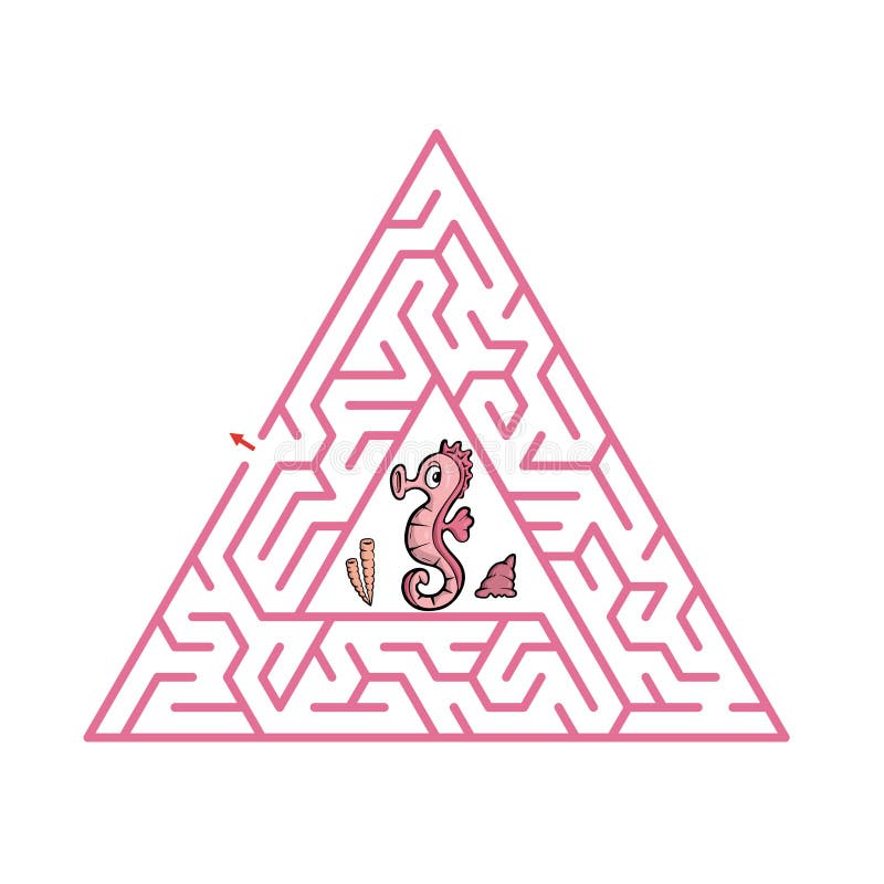 Maze Game for Children Cute Cartoon Worksheet Stock Vector ...