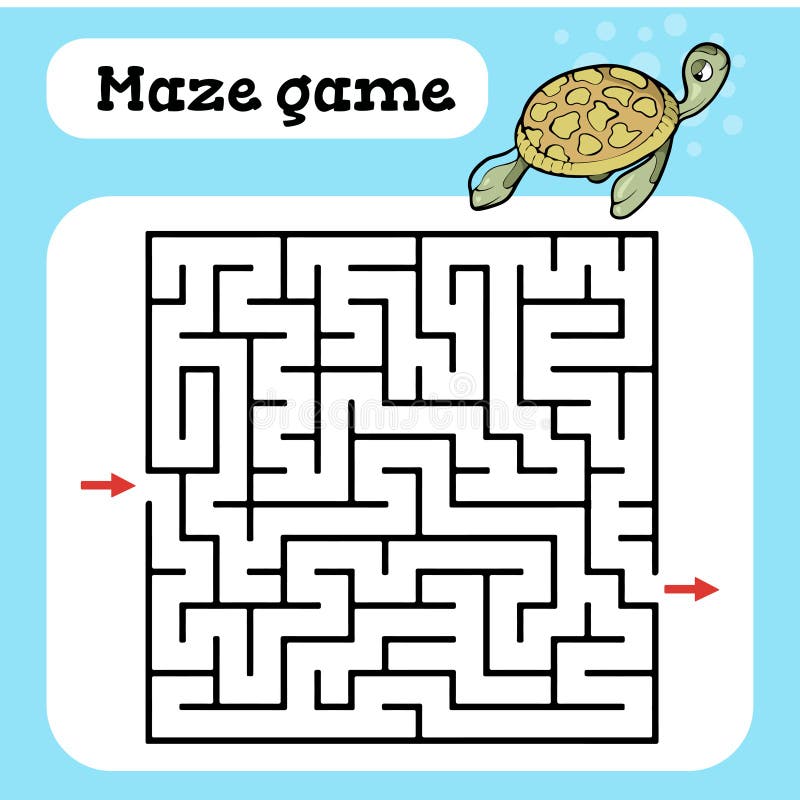 Maze Game for Children Cute Cartoon Worksheet Stock Vector ...