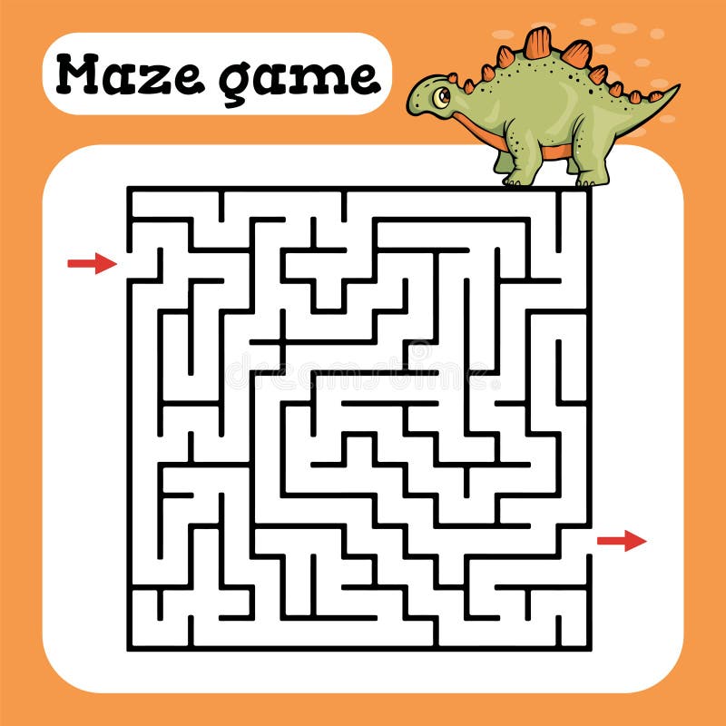 Maze Game for Children Cute Cartoon Worksheet Stock Vector ...