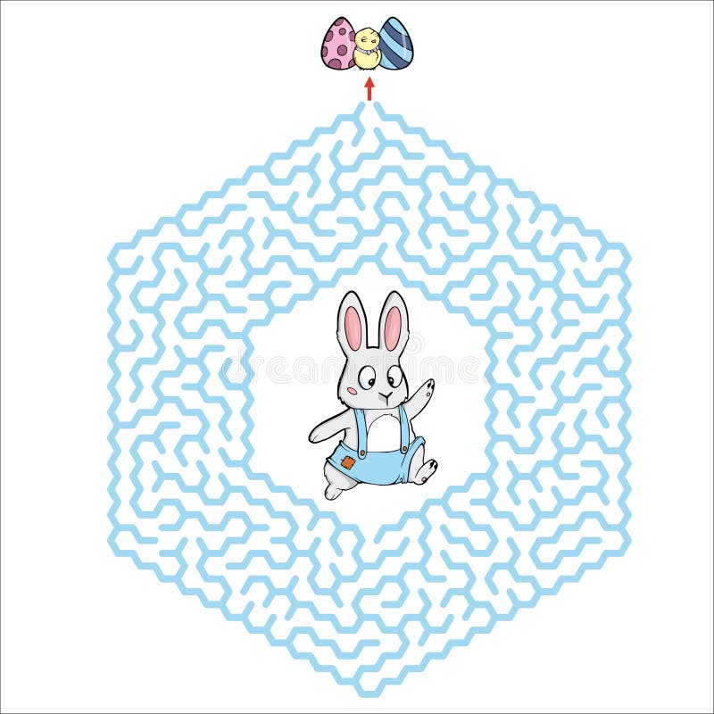 Maze Game for Children Cute Cartoon Worksheet Stock Vector ...