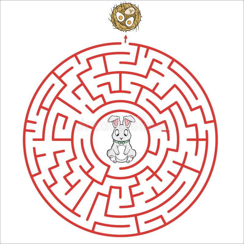 Maze Game for Children Cute Cartoon Worksheet Stock Vector ...