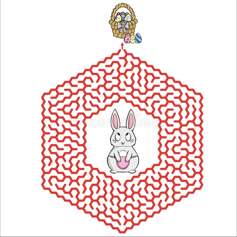 Maze Game for Children Cute Cartoon Worksheet Stock Vector ...