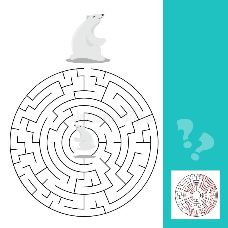 Game Polar Bears Maze Find Their Way To the Iglo Stock Vector ...