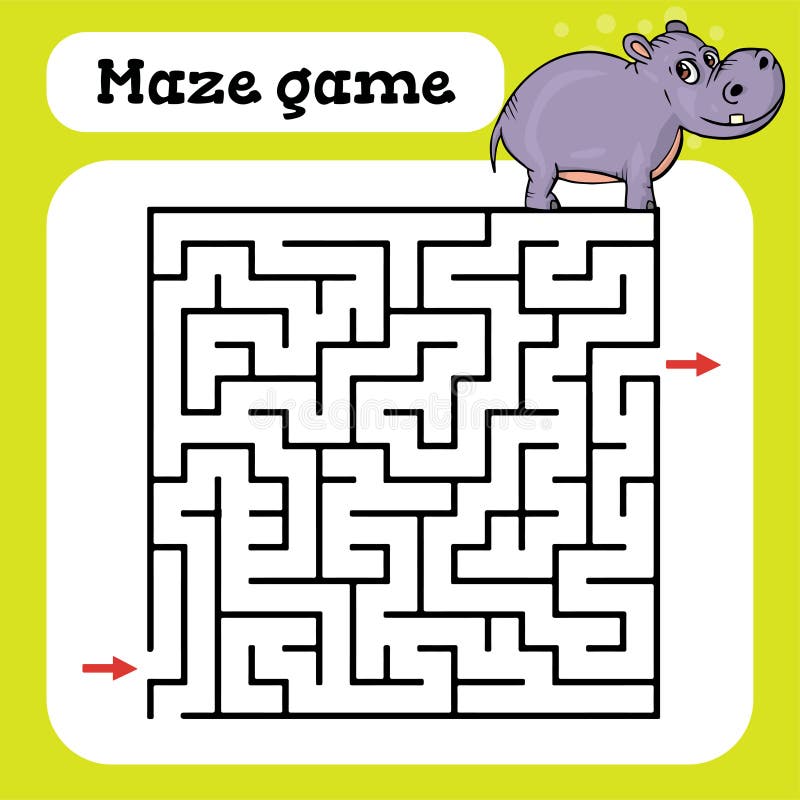 Maze Game for Children Toddler Worksheet Stock Vector - Illustration of ...
