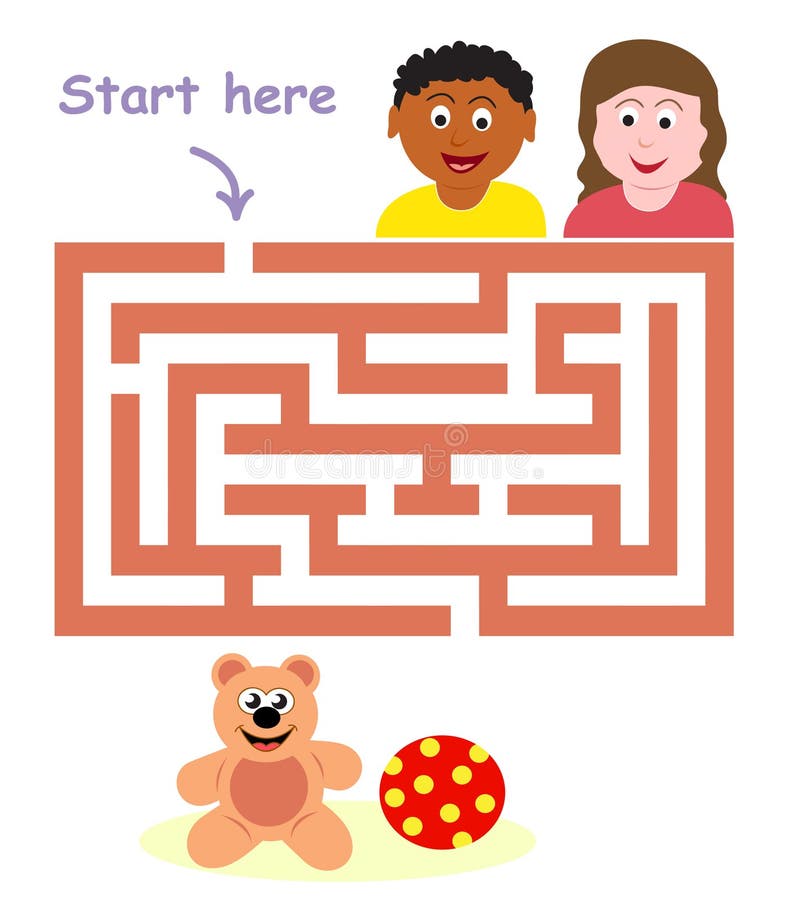 Prince & Princess Maze for Kids Stock Vector - Illustration of ...