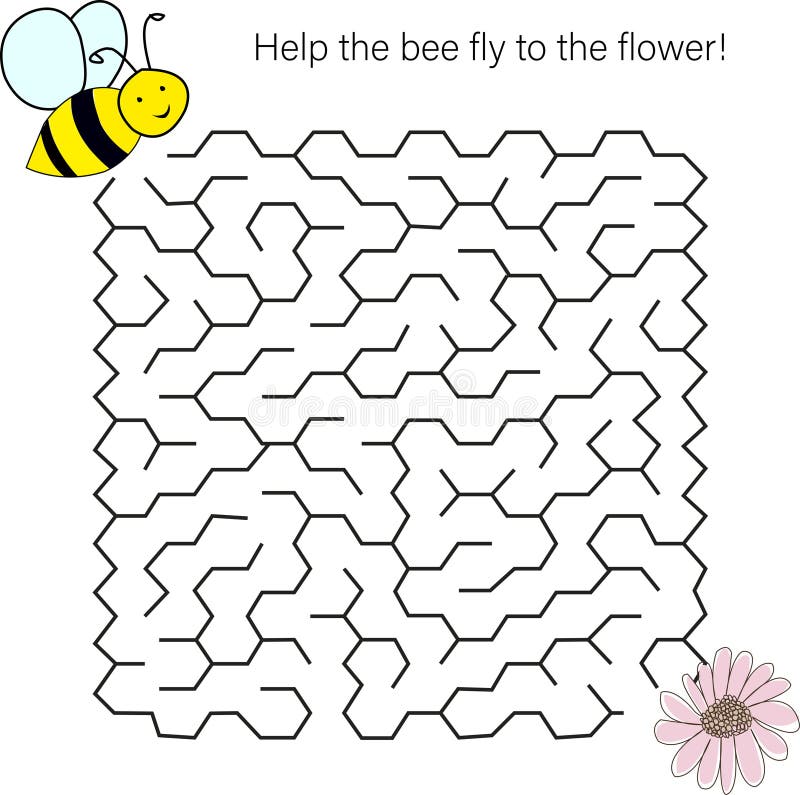 Maze Game and Coloring Page Help the Bees Get To the Flowers. Answer ... Maze Game and Coloring Page Help the Bees Get To the Flowers. Answer ...