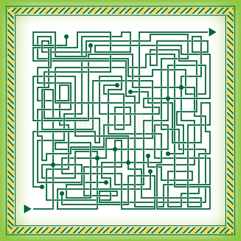 Maze Game and Decorative Color Square Frame. Stock Vector ...