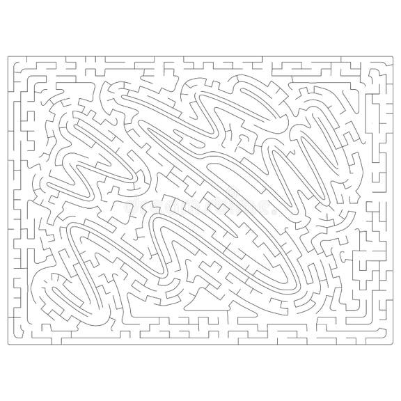 Maze Game and Labyrinth with Black Lines in Rectangular Area Iso Stock ...