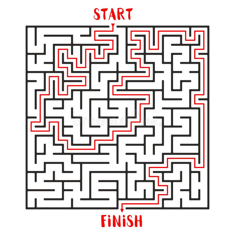 Maze Game Logo. Labyrinth with Entry and Exit. Stock Vector ...