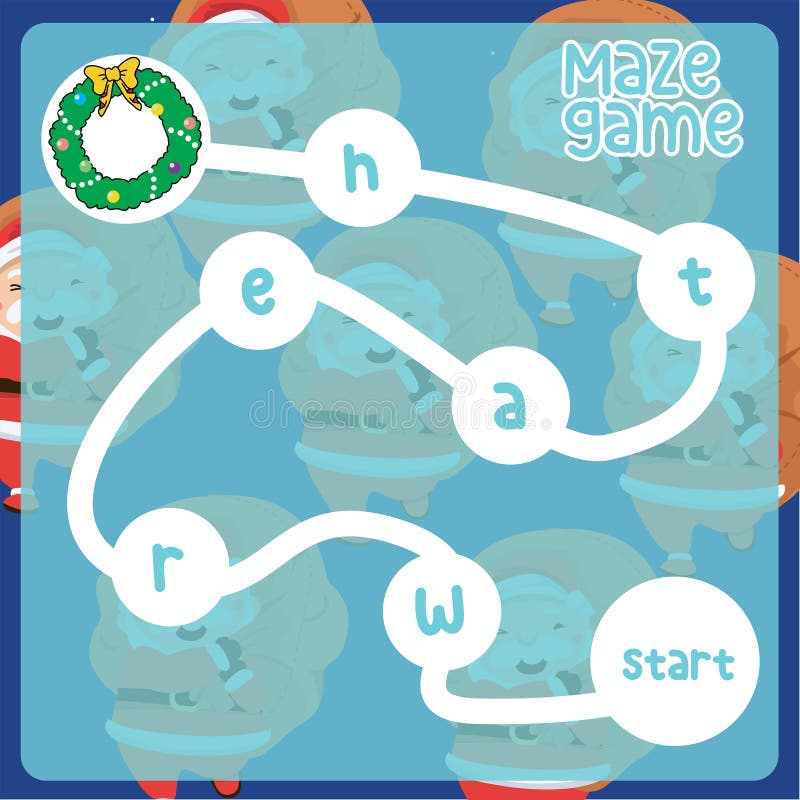 Maze Game for Toddlers with Christmas Theme. Stock Vector ...