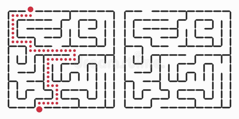 Maze Game Path. Square Maze, a Simple Logic Game with Labyrinths Stock ...