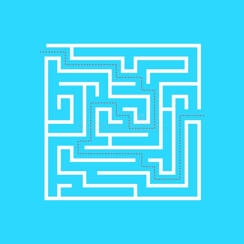 Maze Game Sign White Thin Line. Vector Stock Vector - Illustration of ...