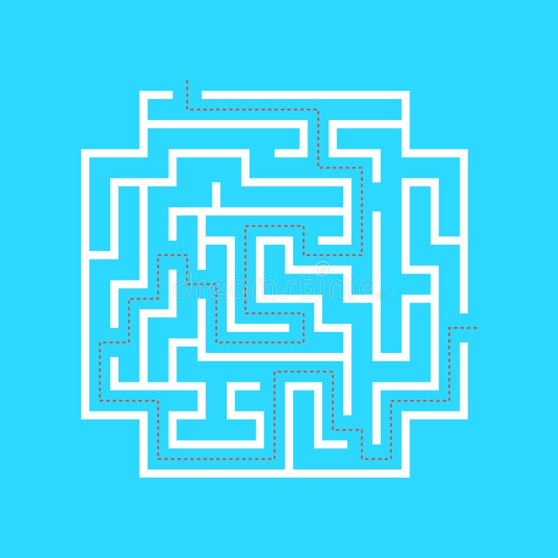 Maze Game Sign White Thin Line. Vector Stock Vector - Illustration of ...