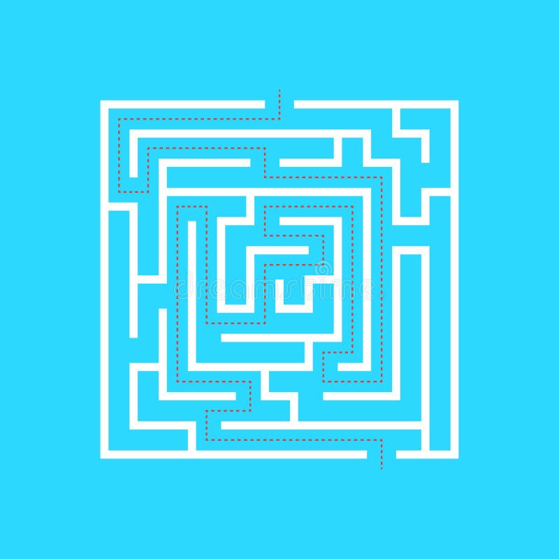 Maze Game Sign White Thin Line. Vector Stock Vector - Illustration of ...