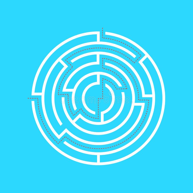 Maze Game Sign White Thin Line. Vector Stock Vector - Illustration of ...