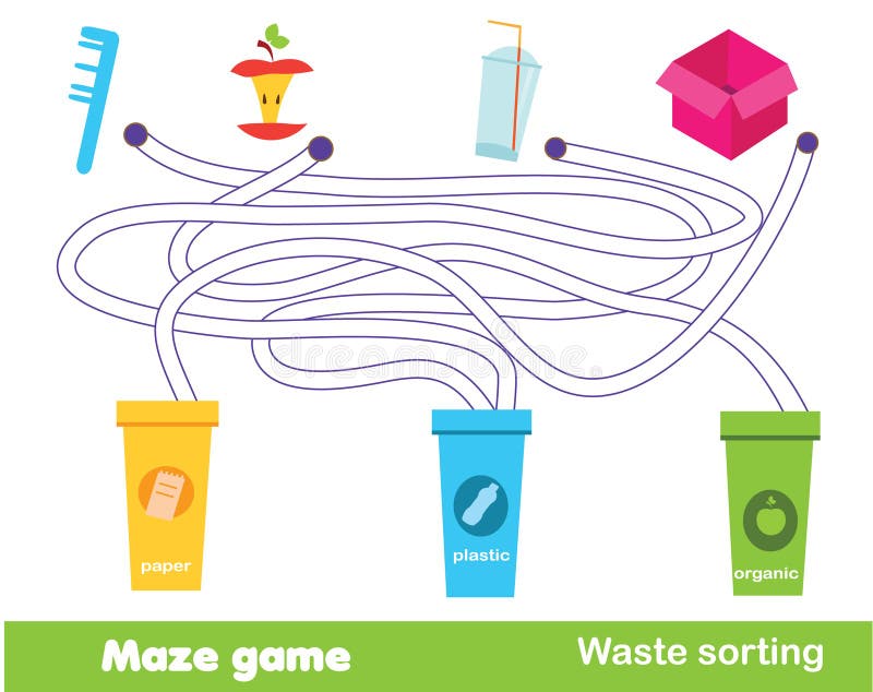 Put Trash in Bin. Handwriting Practice Sheet. Educational Children Game ...