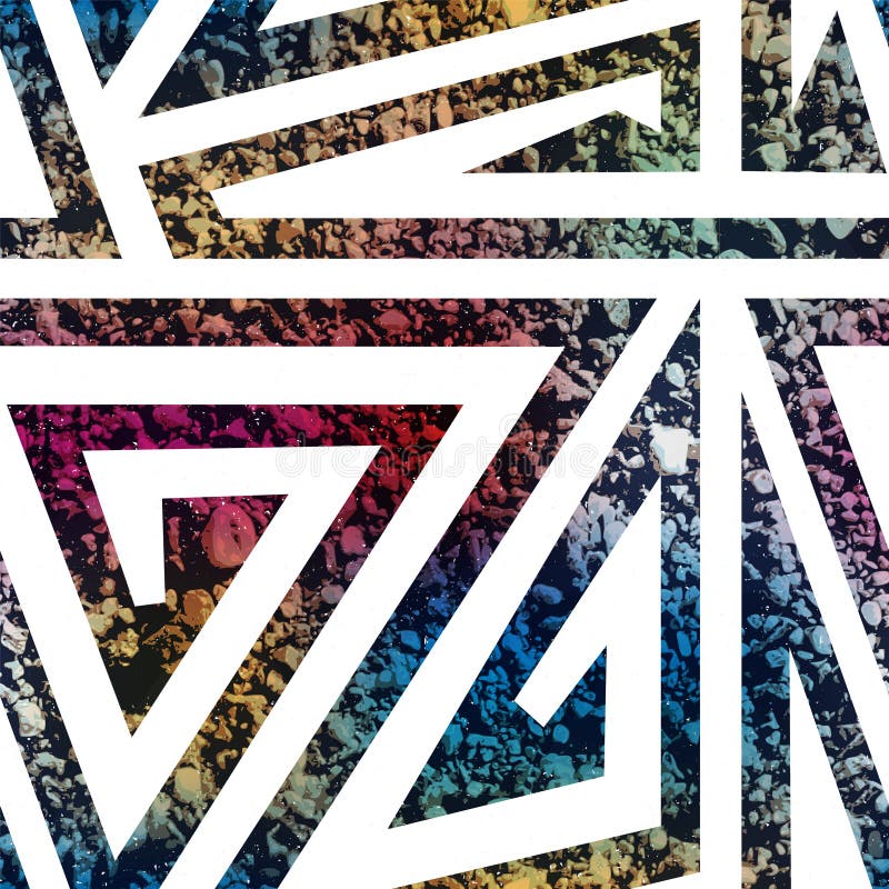 Maze Geometric Pattern with Stone Texture Stock Vector - Illustration ...