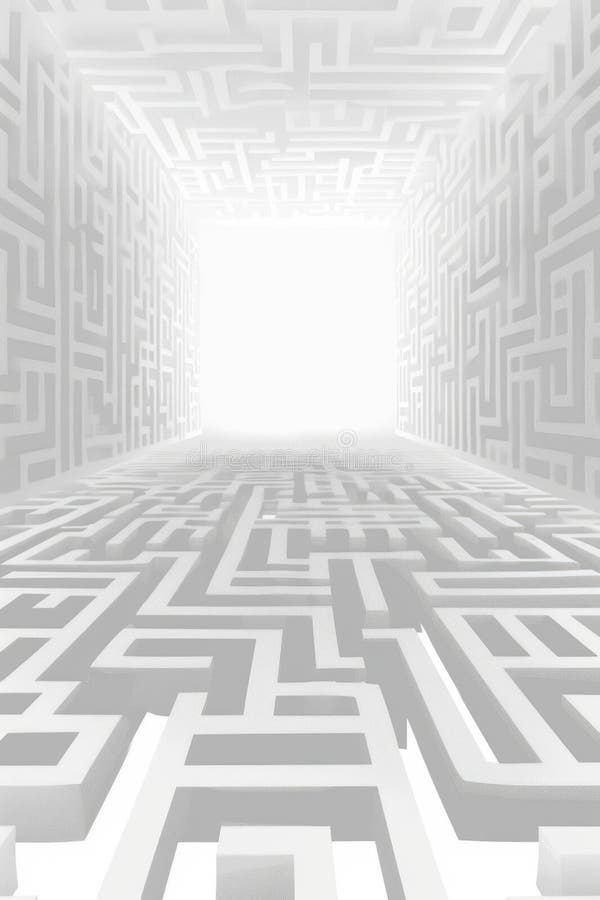 A Maze with a Glowing Light at the End, Suitable for Concepts of Hope ...