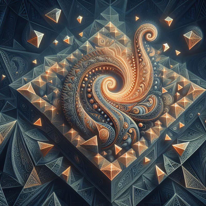 A Maze of Glowing Triangles Floating in a Void Each Leading To a Stock ...