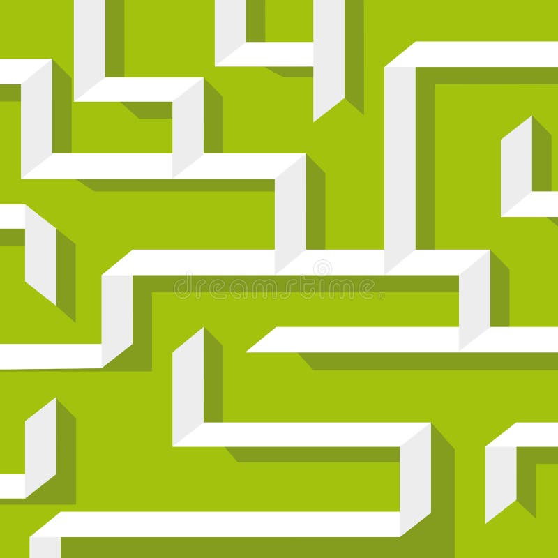 Maze on Green Background. Flat. Stock Vector - Illustration of entrance ...