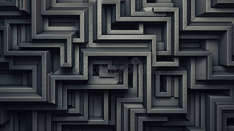 Maze Grey Geometric Patterns Stock Illustration - Illustration of ...