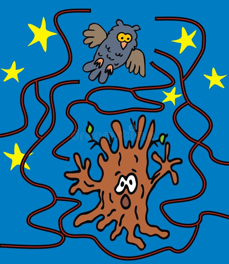 Maze,haunted tree stock vector. Illustration of baby - 50807190