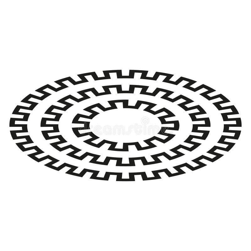 Maze Icon. Circular Vector Shape. Geometric Pattern Symbol. Black ...