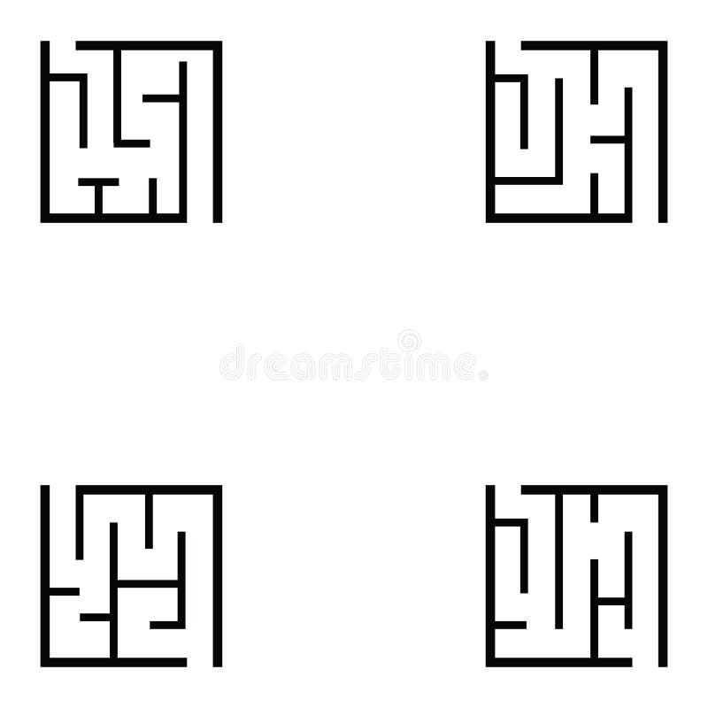 Maze icon set stock vector. Illustration of concept - 120568063