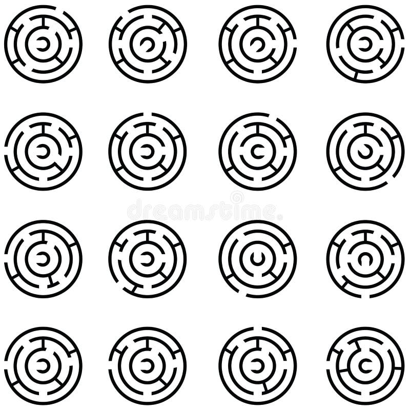 Maze icon set stock vector. Illustration of element - 120568073