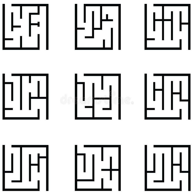 Maze icon set stock vector. Illustration of element - 120568296